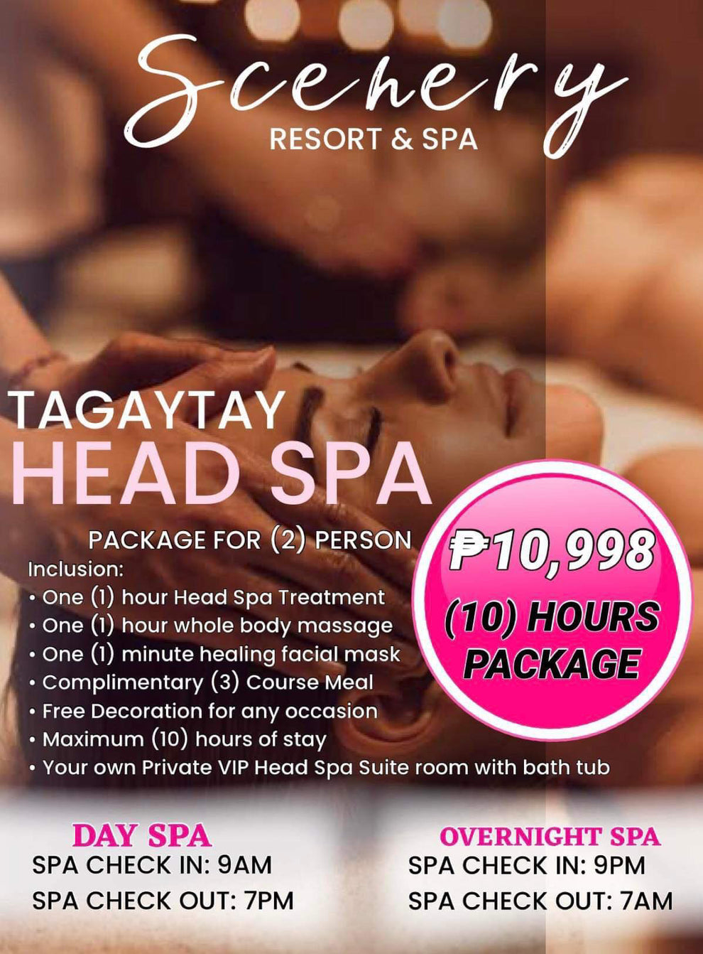 TAGAYTAY OVERNIGHT HEAD SPA (VIP HEADSPA ROOM) – Scenery Spa